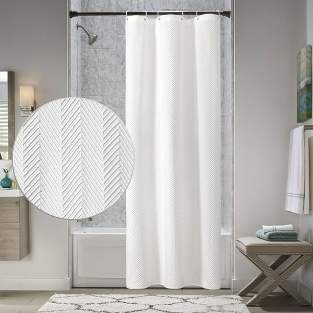 Small Stall Shower Curtain 36 x 72, Narrow Half 3D Embossed Textured ...