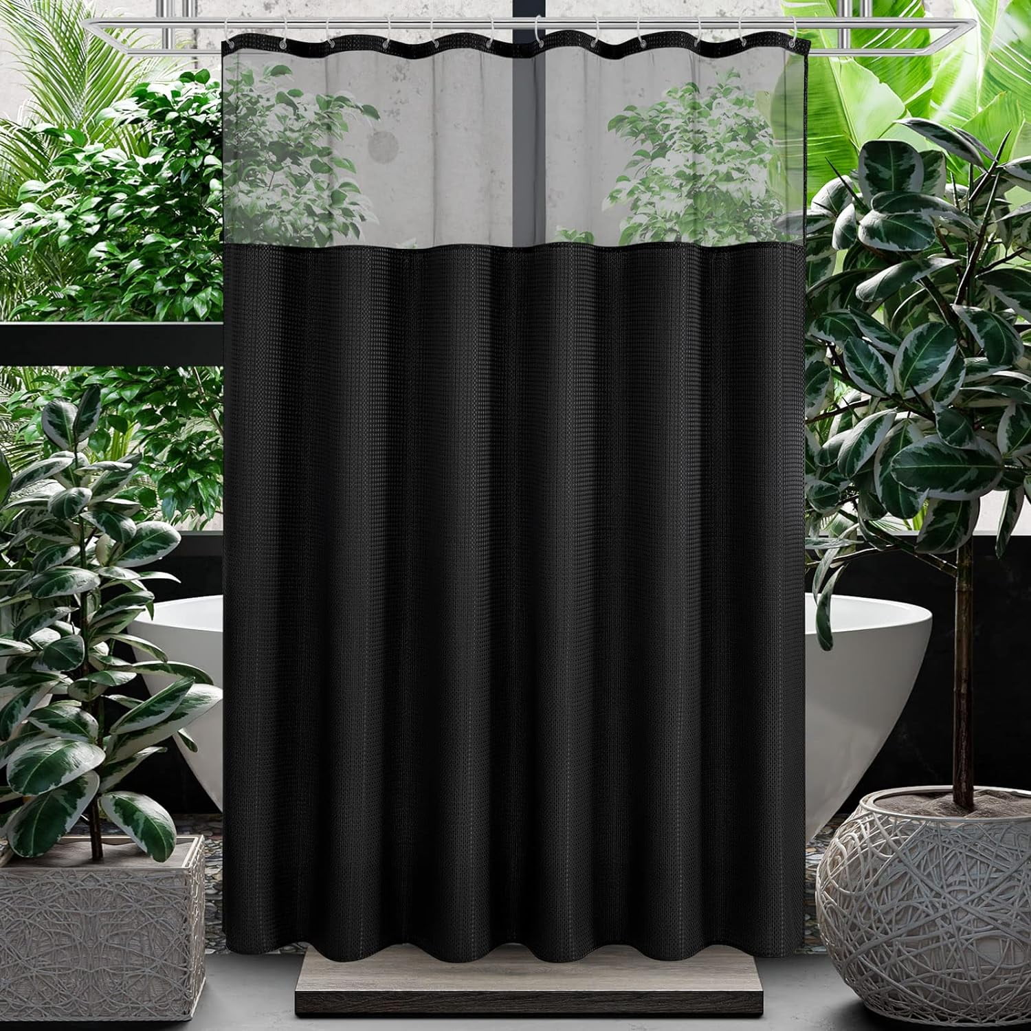 Small Stall Shower Curtain 36 x 72, Narrow Half Waffle Weave Fabric ...