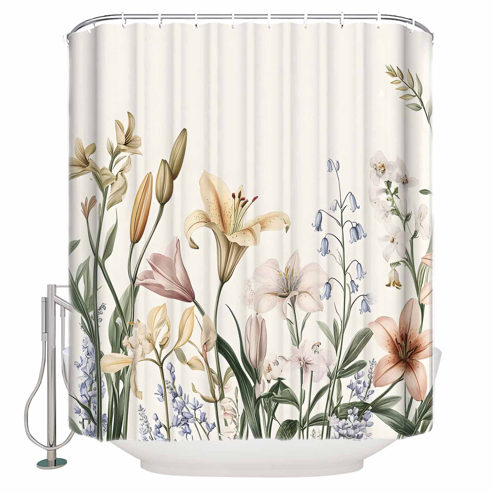Small Stall Shower Curtain 36x72 Inch Narrow Half Size Spring Summer ...