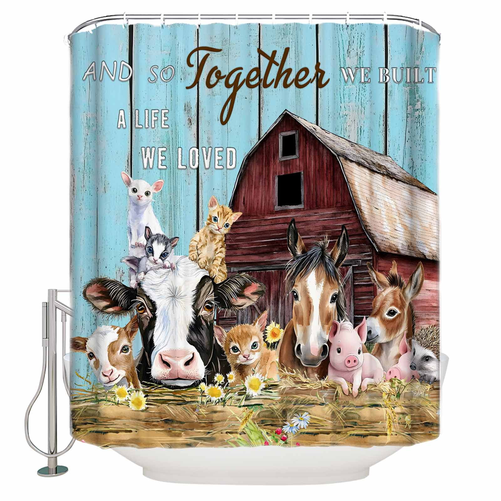 Small Stall Shower Curtain 36x78 Inch Narrow Half Size Farmhouse ...