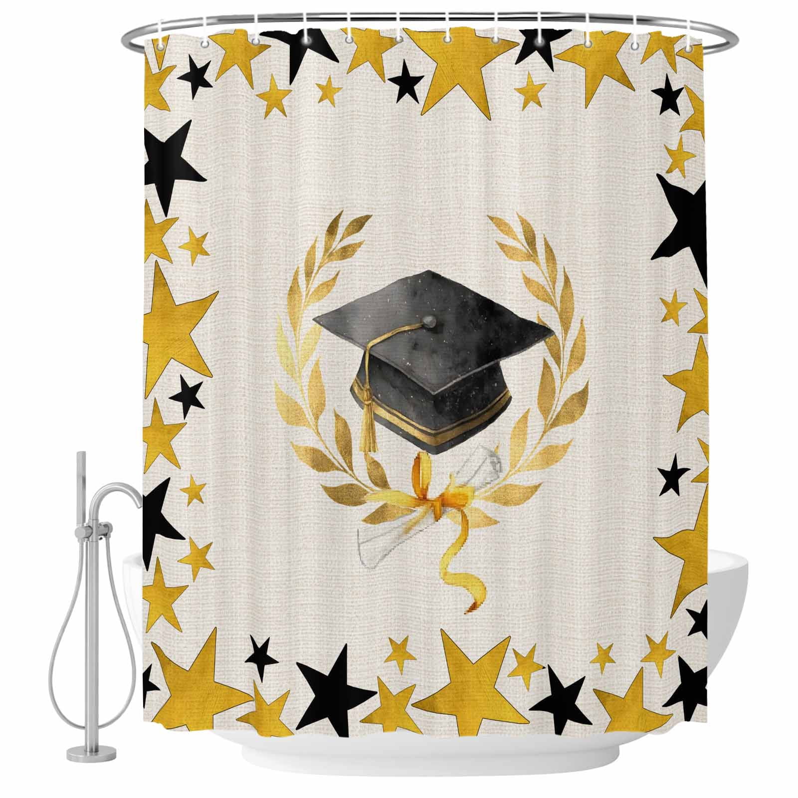 Small Stall Shower Curtain 48x72 Inch Narrow Half Size Academic Cap ...