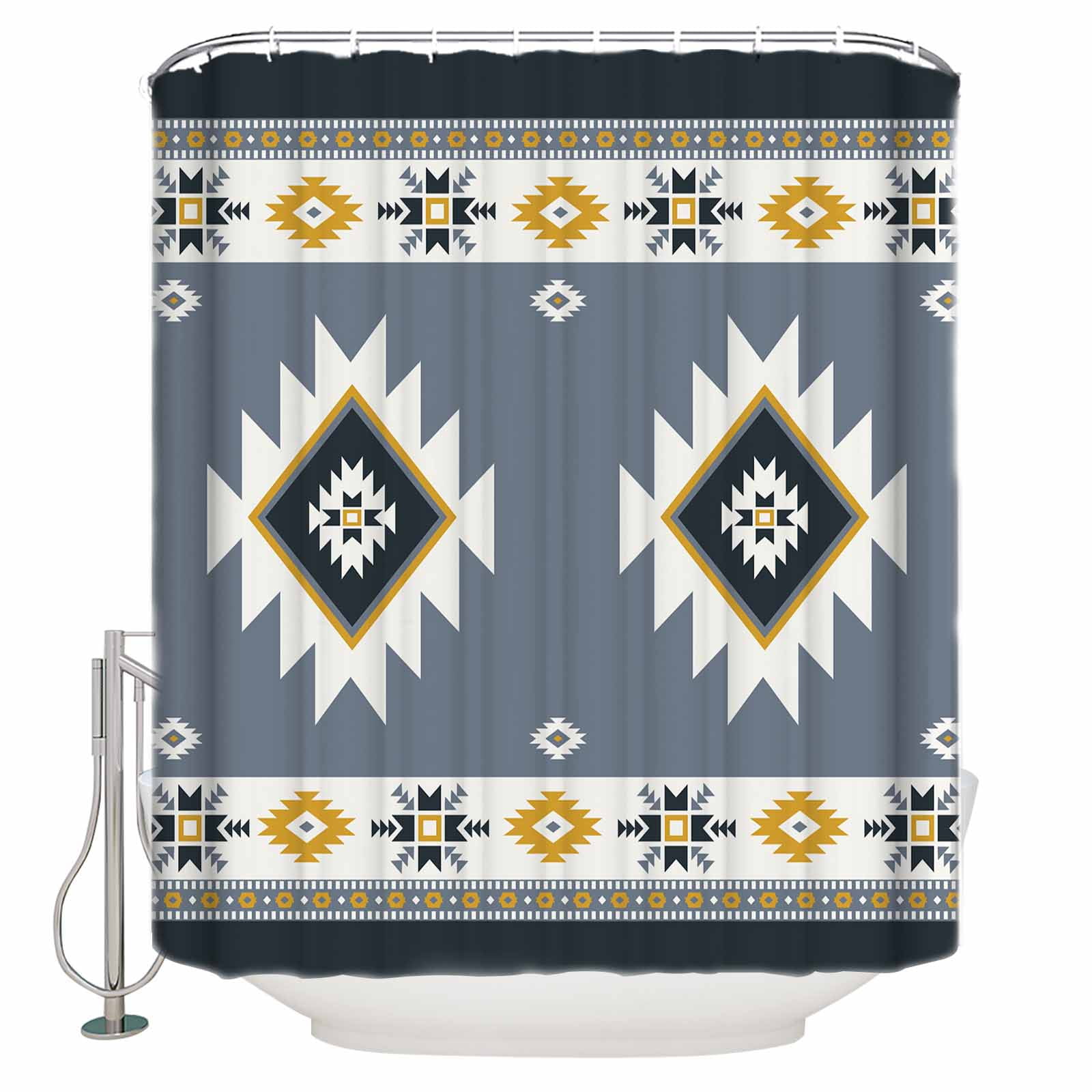 Small Stall Shower Curtain 48x72 Inch Narrow Half Size Grey Geometric Bath Curtains Bathroom ...