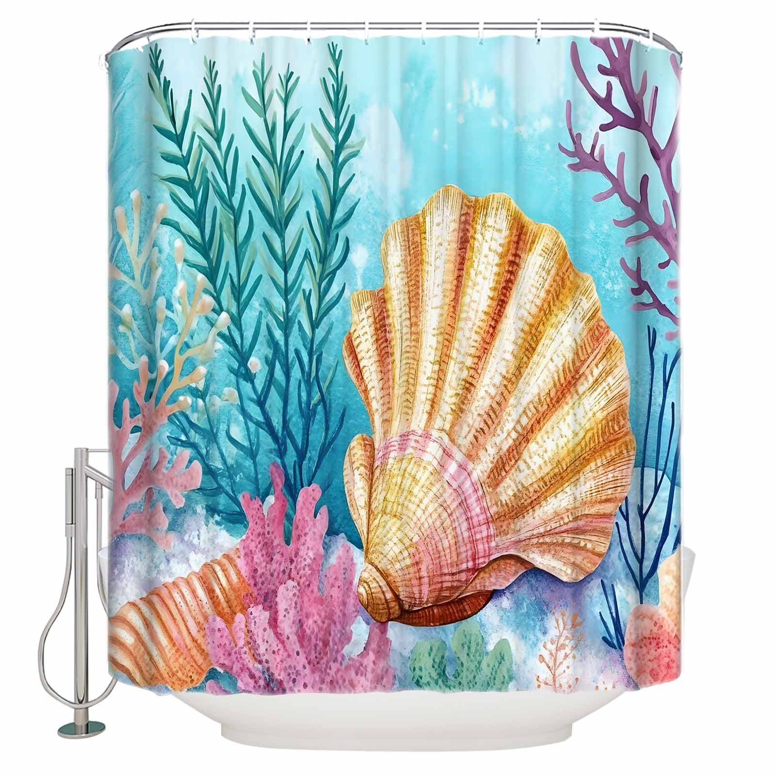 Small Stall Shower Curtain 48x72 Inch Narrow Half Size Summer Ocean Bath Curtains Bathroom Decor ...