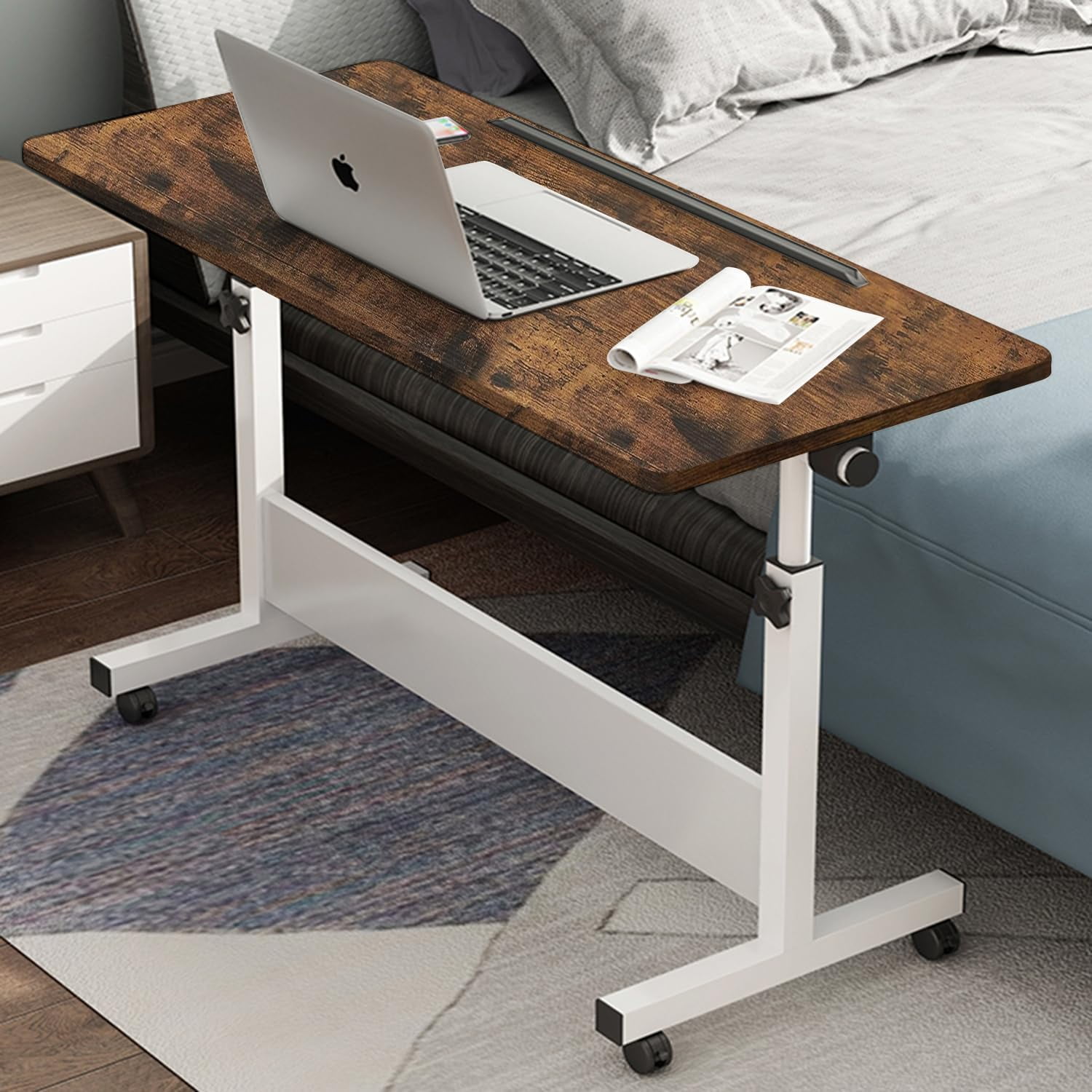 Small Standing Desk Adjustable Height, 31.5inch Small Folding Desk for ...