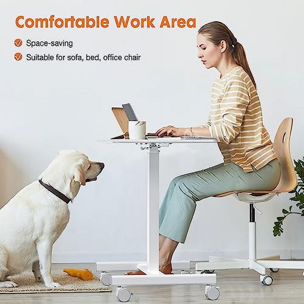 Small Standing Desk Adjustable Height, Mobile Stand Up Desk with ...