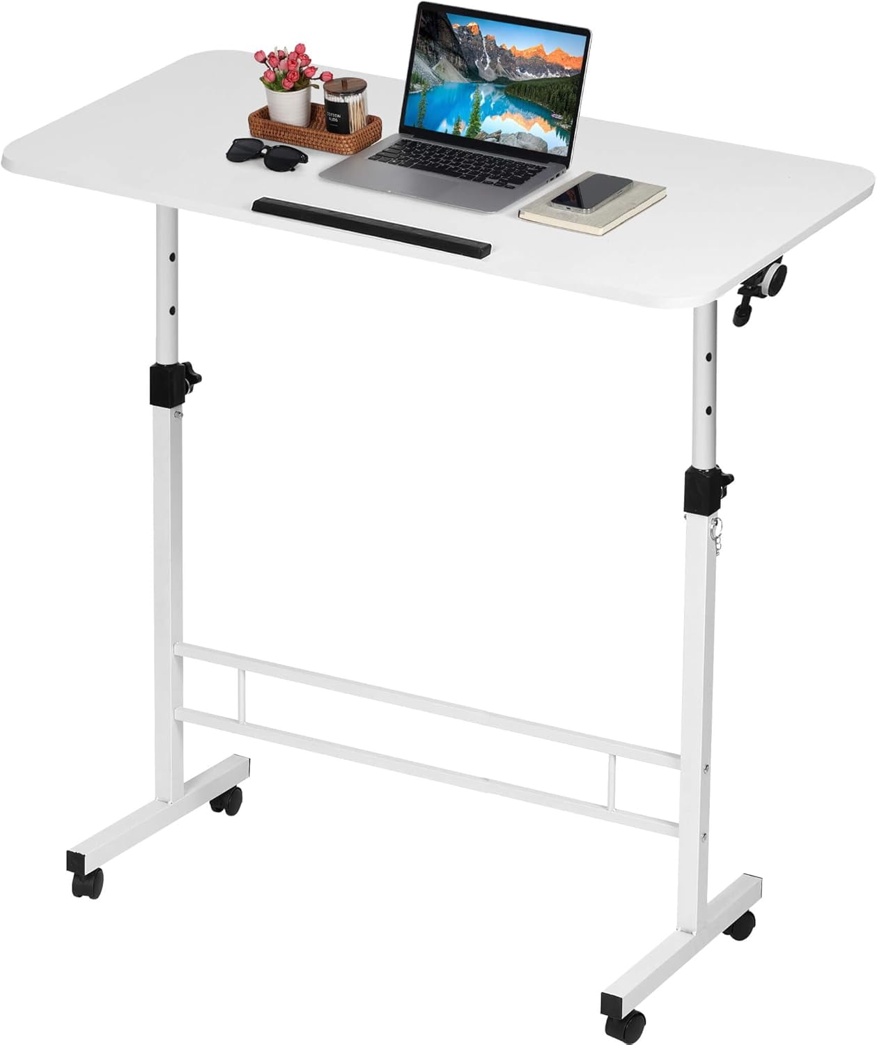 Small Standing Desk Adjustable Height,Rolling Computer Desk,Mobile ...