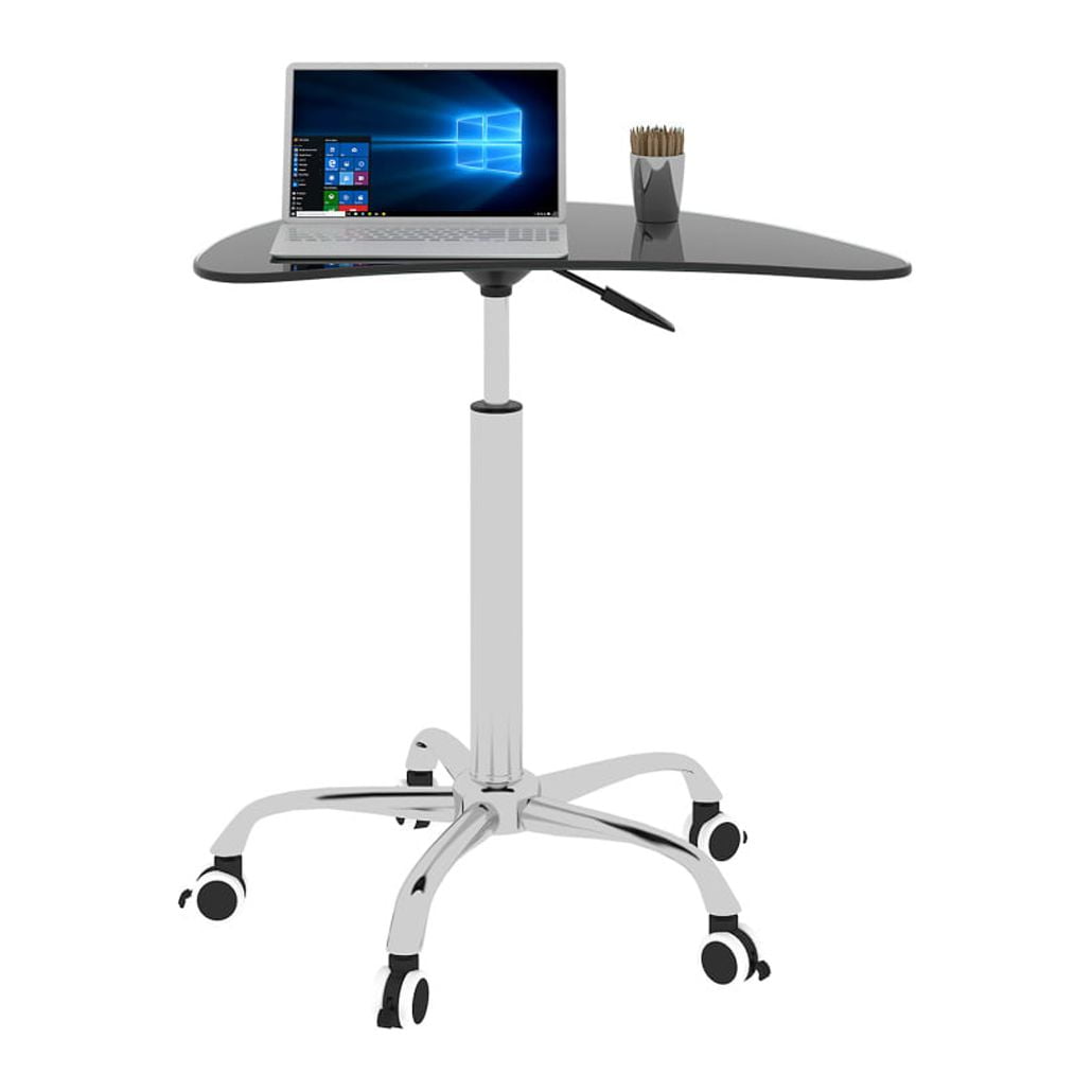 Small Standing Desk Adjustable Height Rolling Desk with Lockable Wheels ...
