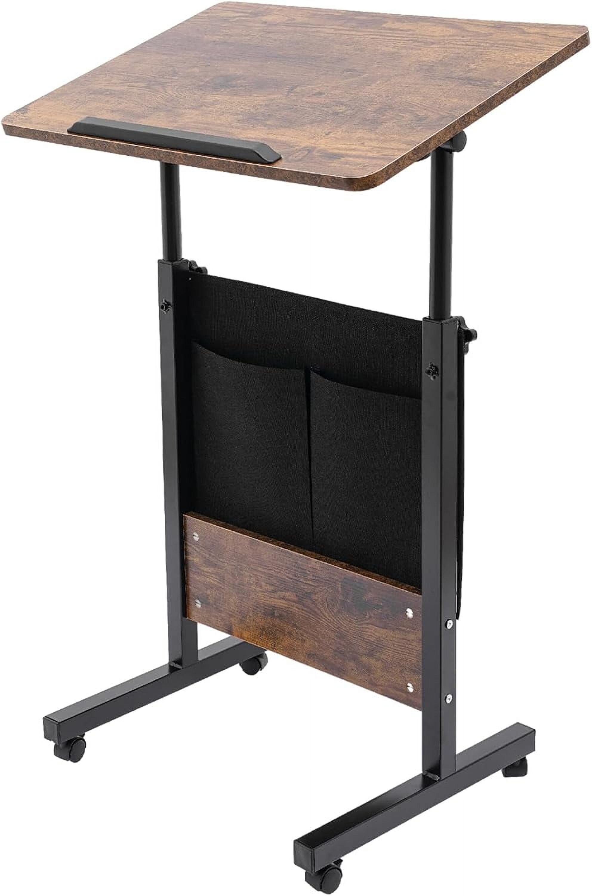 Small Standing Desk with Wheels, Adjustable Height Laptop Rolling Stand ...