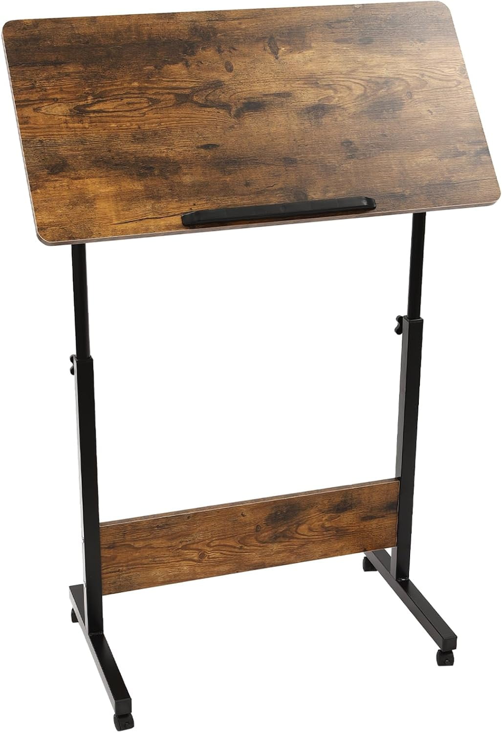 Small Standing Desk with Wheels, Adjustable Height Laptop Rolling Stand ...