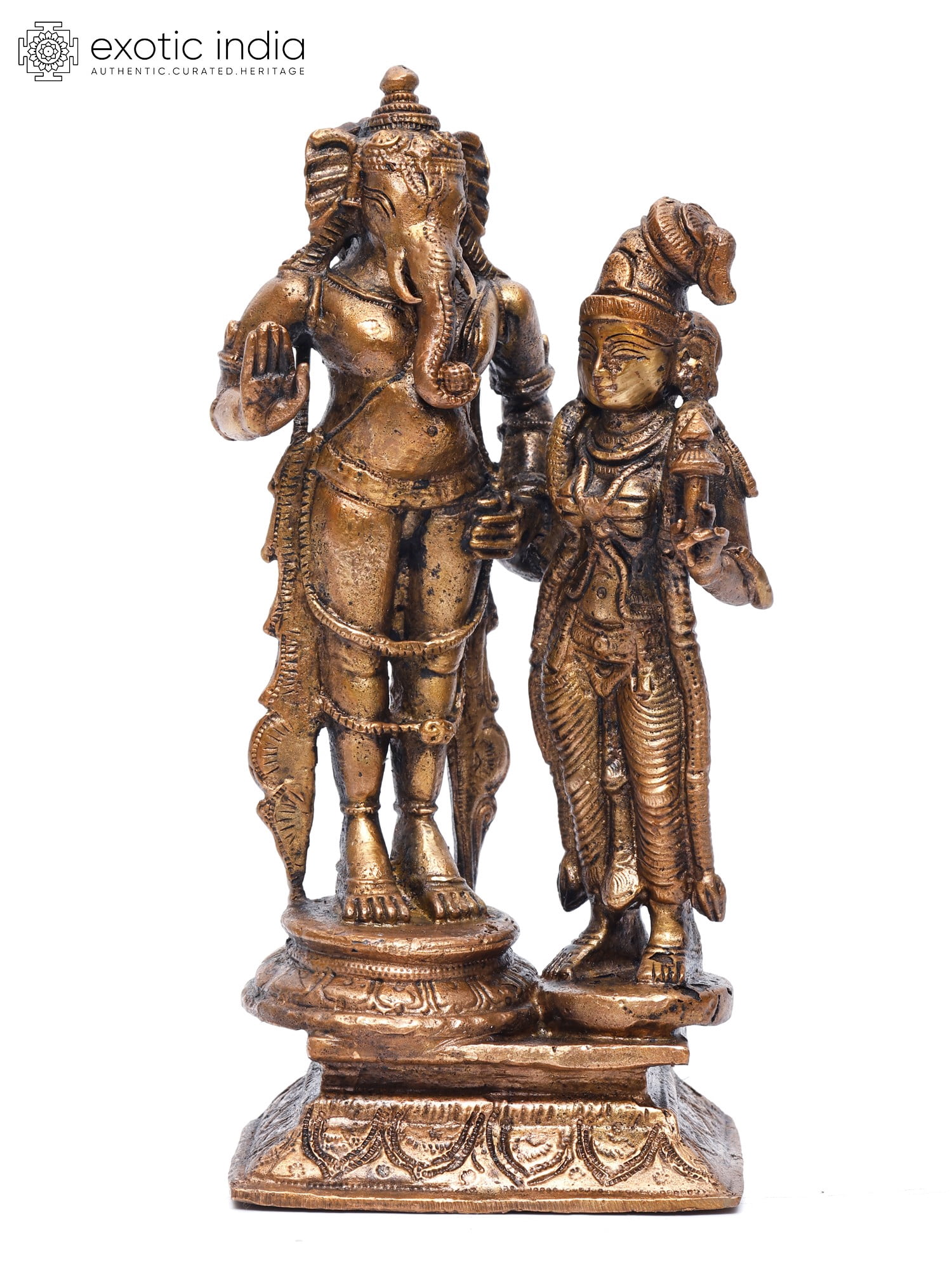 Small Standing Lord Ganesha with Devi Lakshmi Copper - Walmart.com