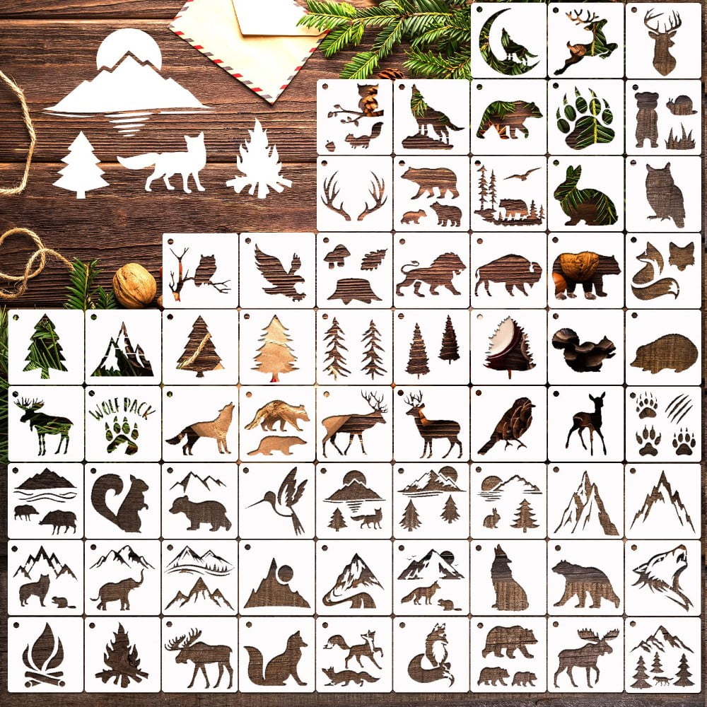 Small Stencils for Painting on Wood Reusable, 3 Inch Reusable Stencil ...