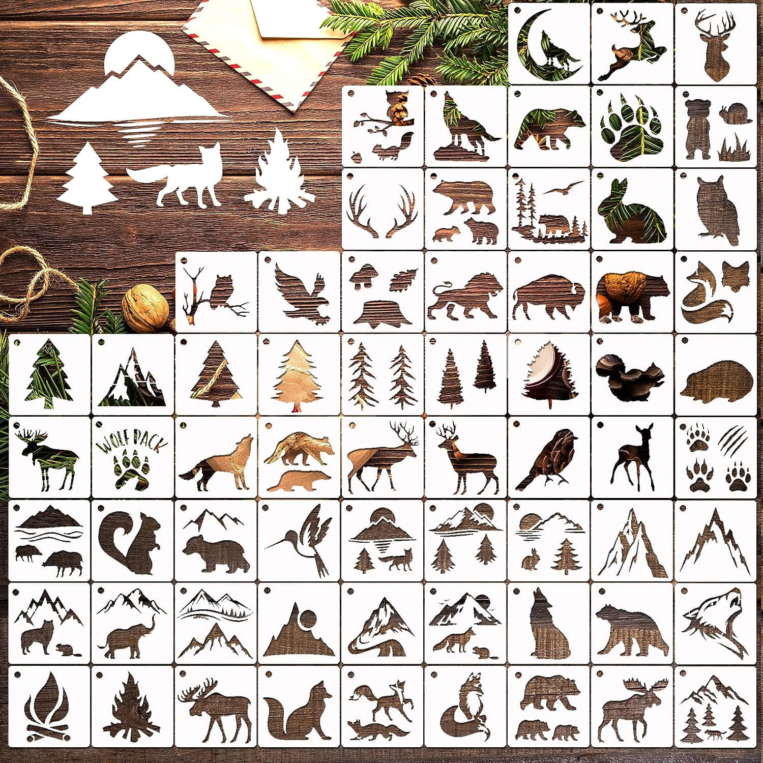 Small Stencils for Painting on Wood Reusable, 3 Inch Reusable Stencil ...