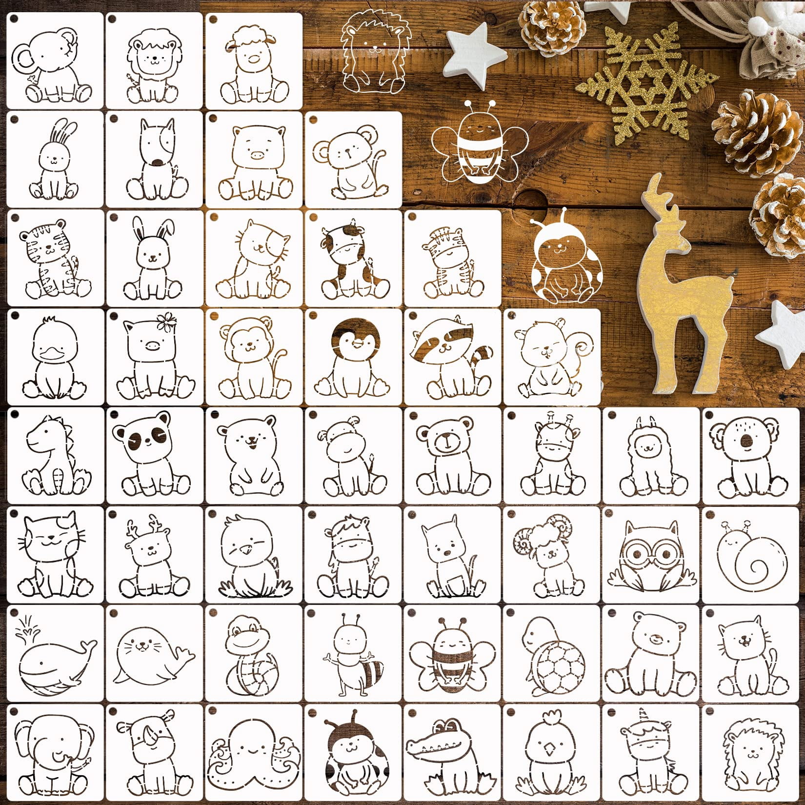 Small Stencils for Painting on Wood Reusable, 3 Inch Reusable Stencil ...