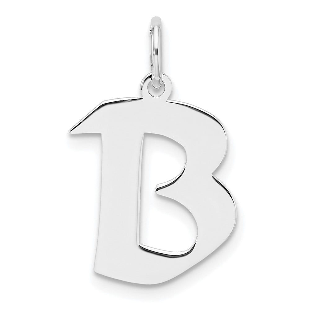 Small Sterling Silver Rhodium-plated Artisan Block Letter B Initial ...