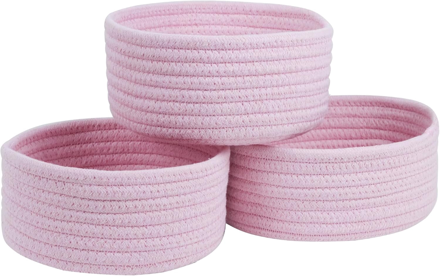 Small Storage Basket, Set of 3 Woven Baskets, Cotton Rope Small Baskets ...