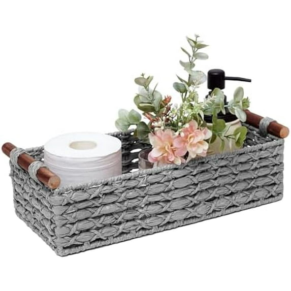 Small Storage Basket Wicker Baskets for Organizing with Handle ...