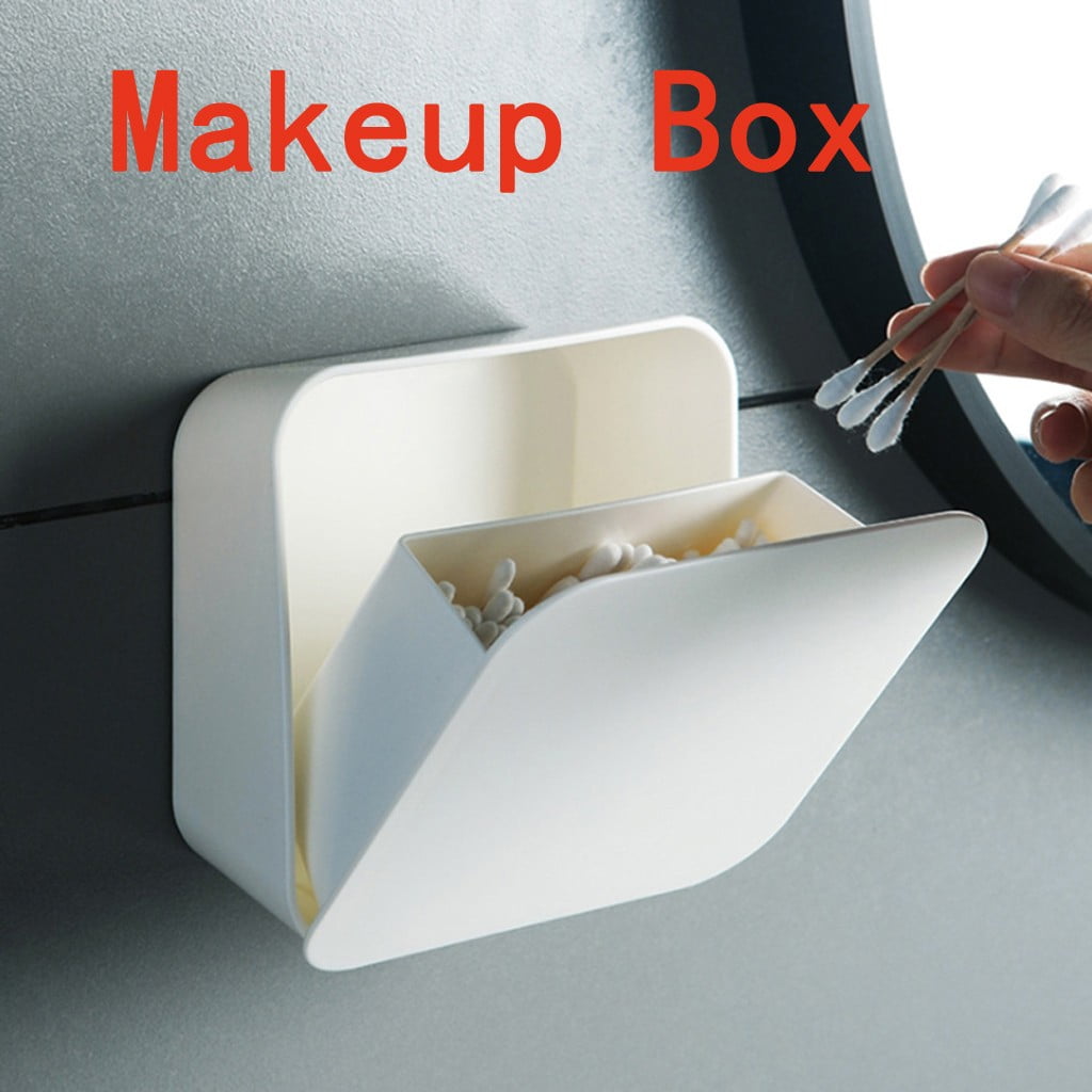 Small Storage Bins With Lids Bathroom Wall-Mounted Removable Cosmetic ...
