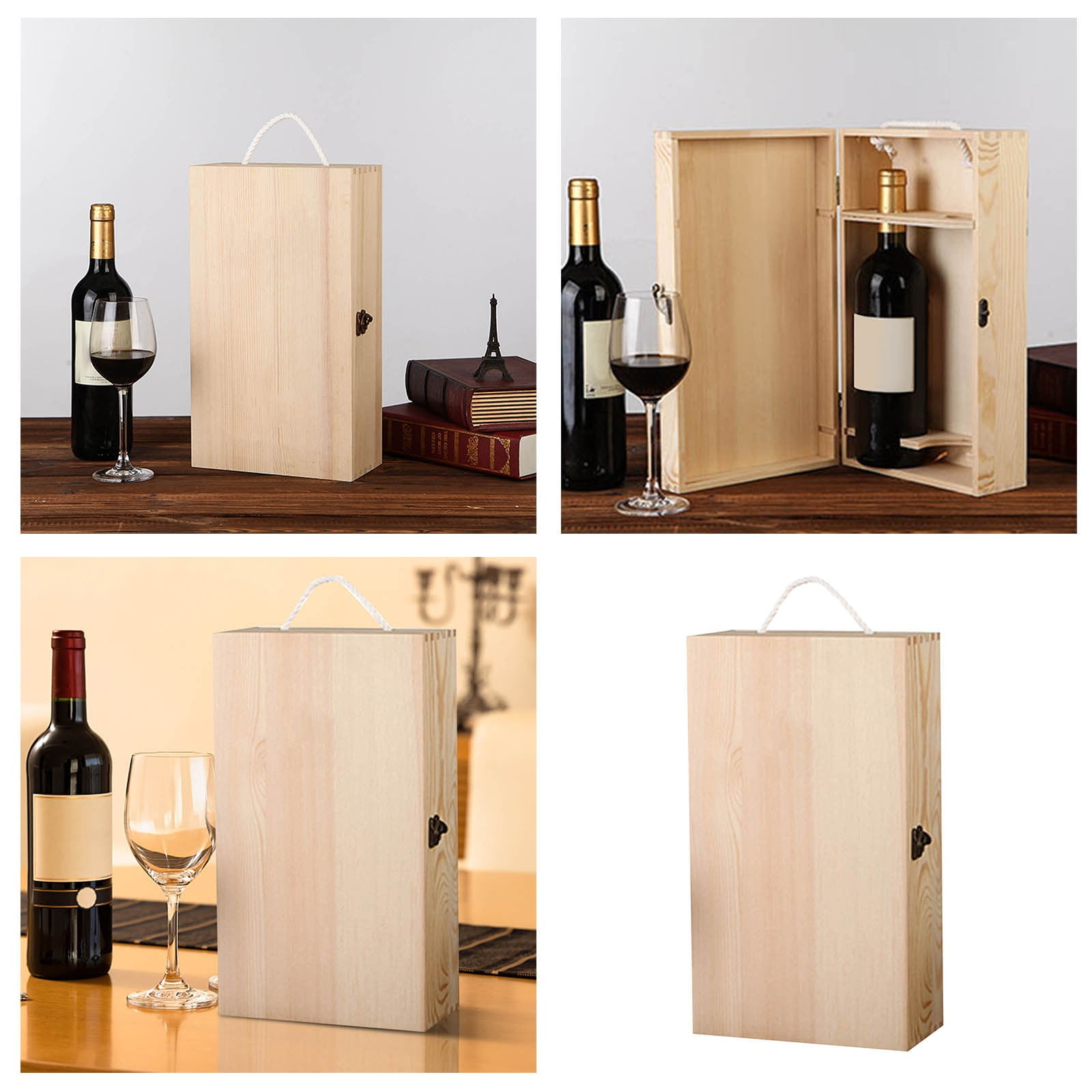 Small Storage Cabinet Bottle Decoration Home Double Gift Crates Strap ...