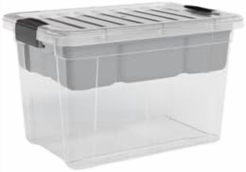 Small Storage Container Organizing Bin with Removable Tray Deep Plastic ...