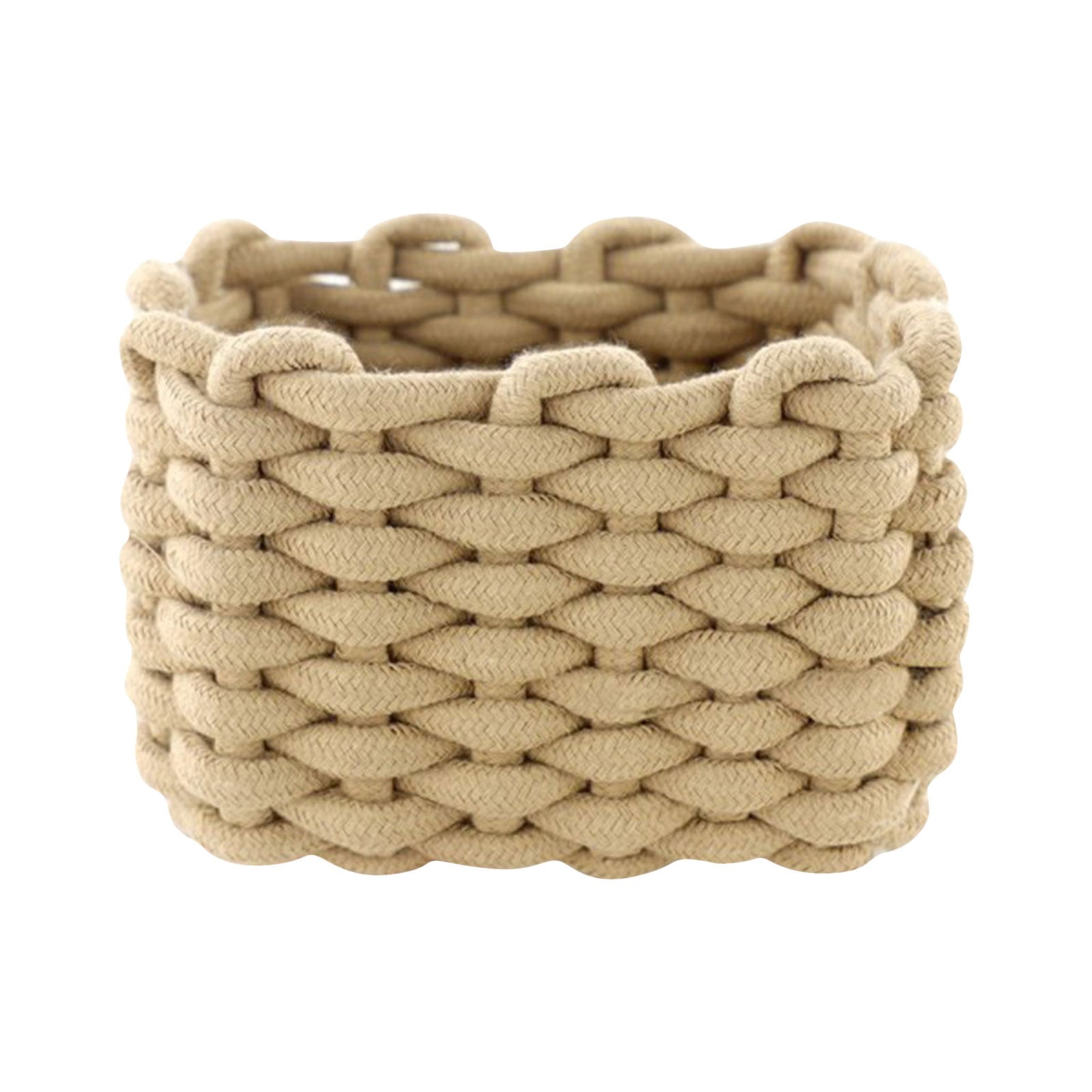 Small Storage Decorative Baskets, Woven Cotton Rope Shelf Basket for ...
