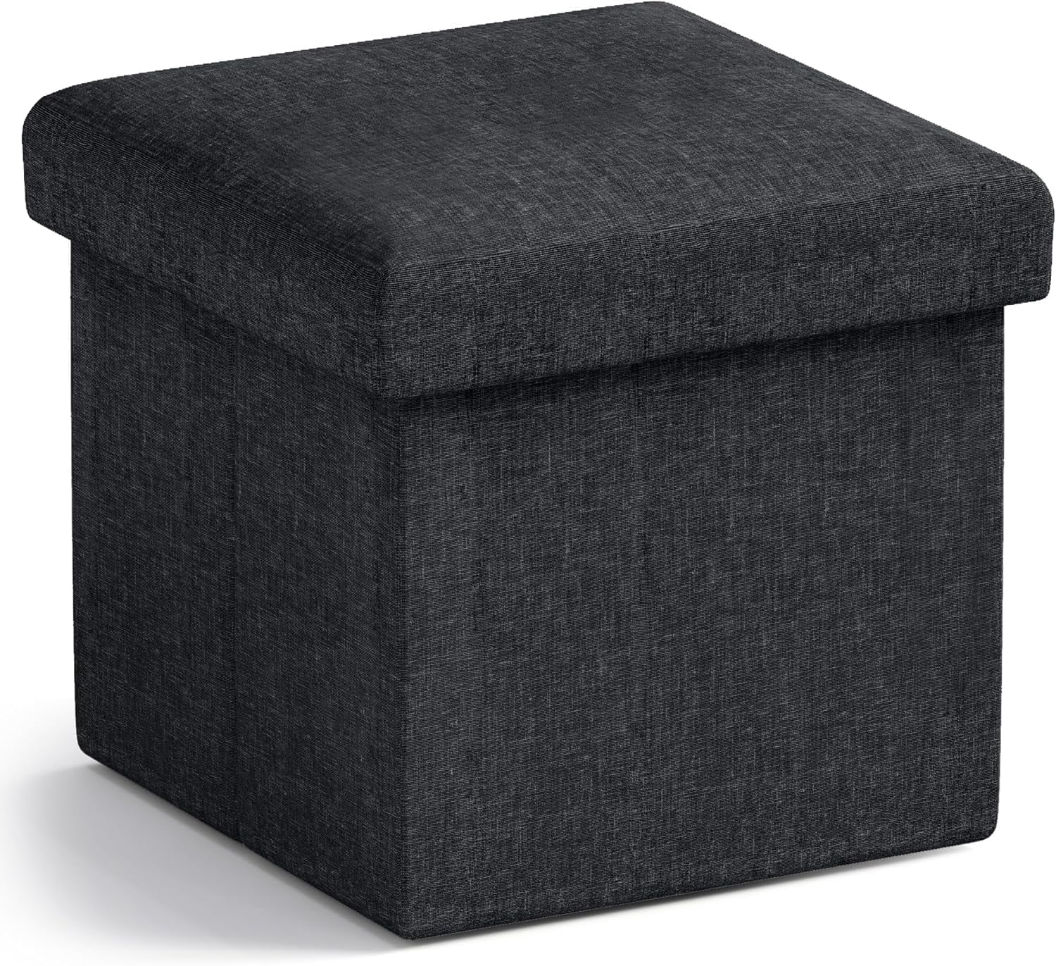 Small Storage Ottoman Cube Foldable, Linen Square Foot Rest Stool Seat ...