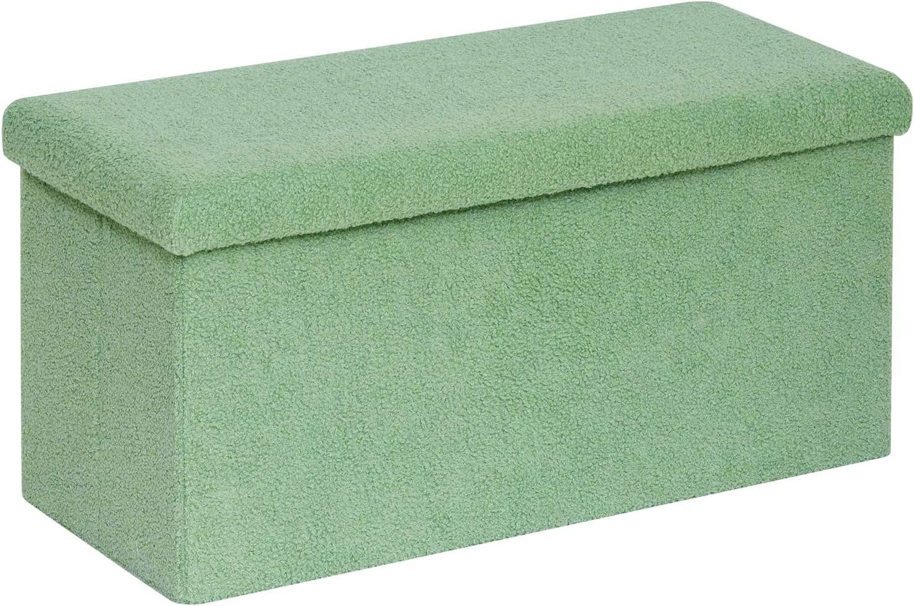 Small Storage Ottoman Cube Sherpa Ottomans Foot Rest, Foldable Boucle ...