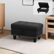 39.5" Boucle Storage Ottoman Bench for Living Room Bedroom Foot Rest ...