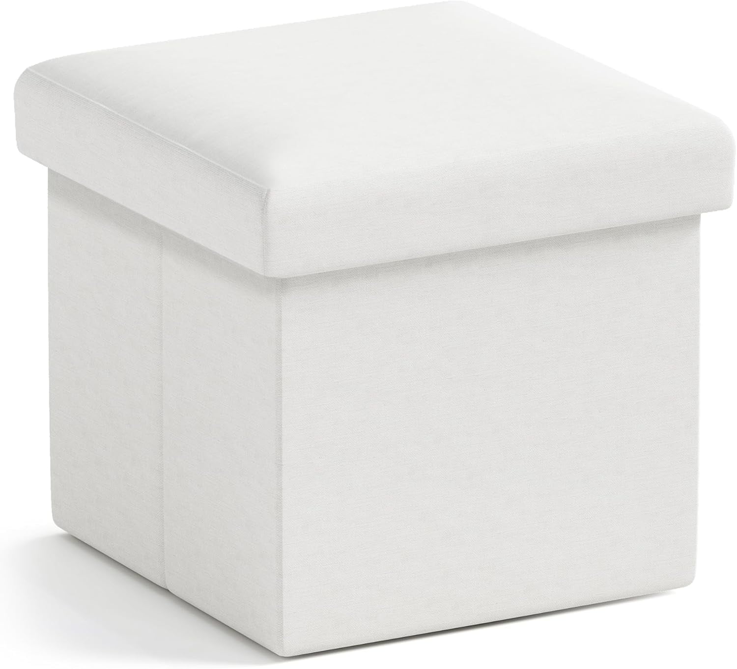 Small Storage Ottoman, Set of 2 Foldable Collapsible Cube Square Linen ...