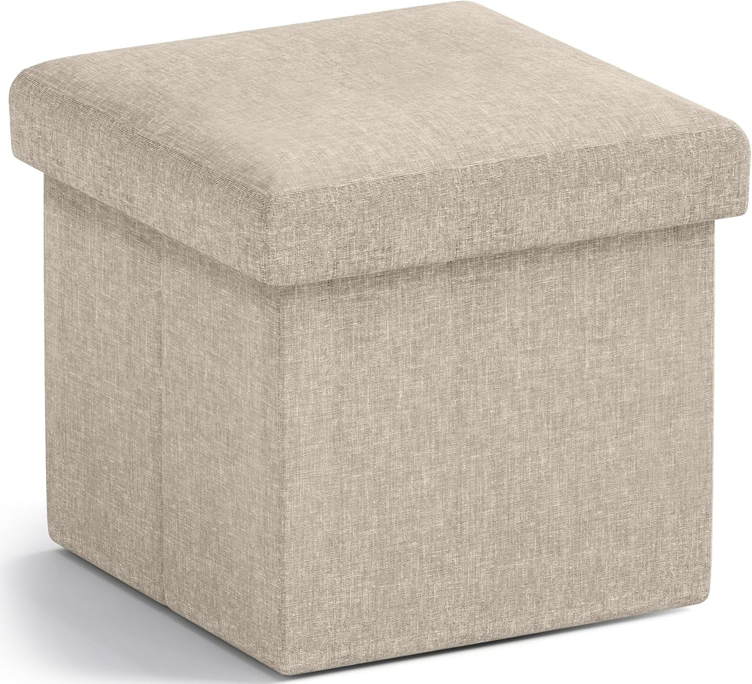 Small Storage Ottoman, Set of 2 Foldable Collapsible Cube Square Linen ...