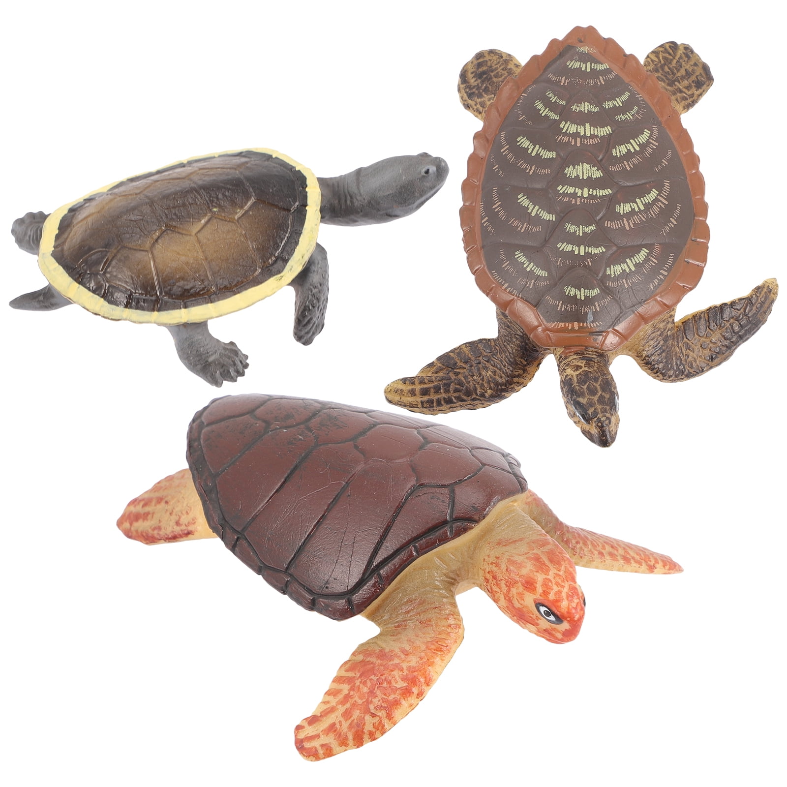 Small Stuffed Animals 3 Pcs Desk Tortoise Toy Tiny Turtle Model Ocean ...