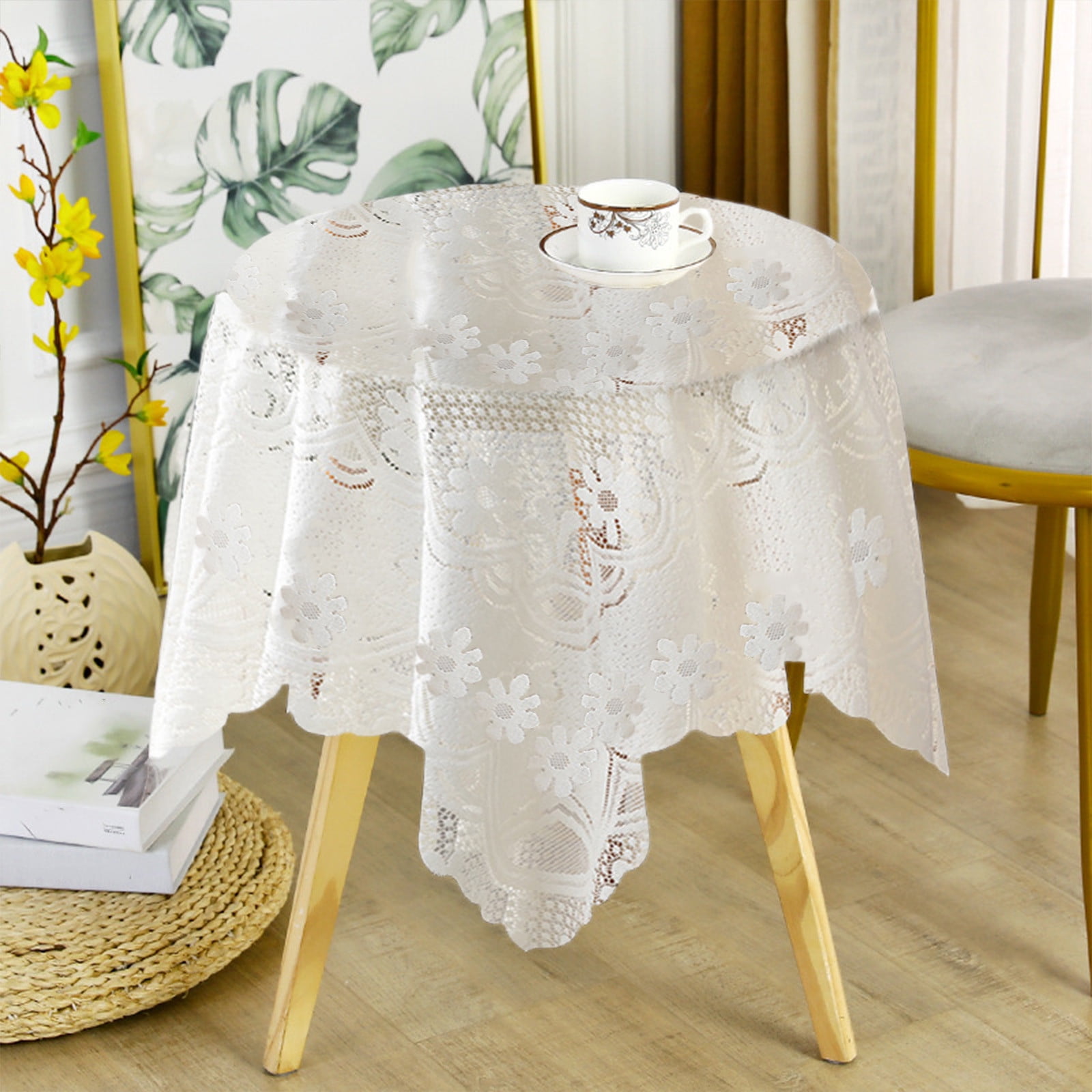 Small Table Cloth Nightstand Cover Fabric Tablecloth Lace Cocktail ...