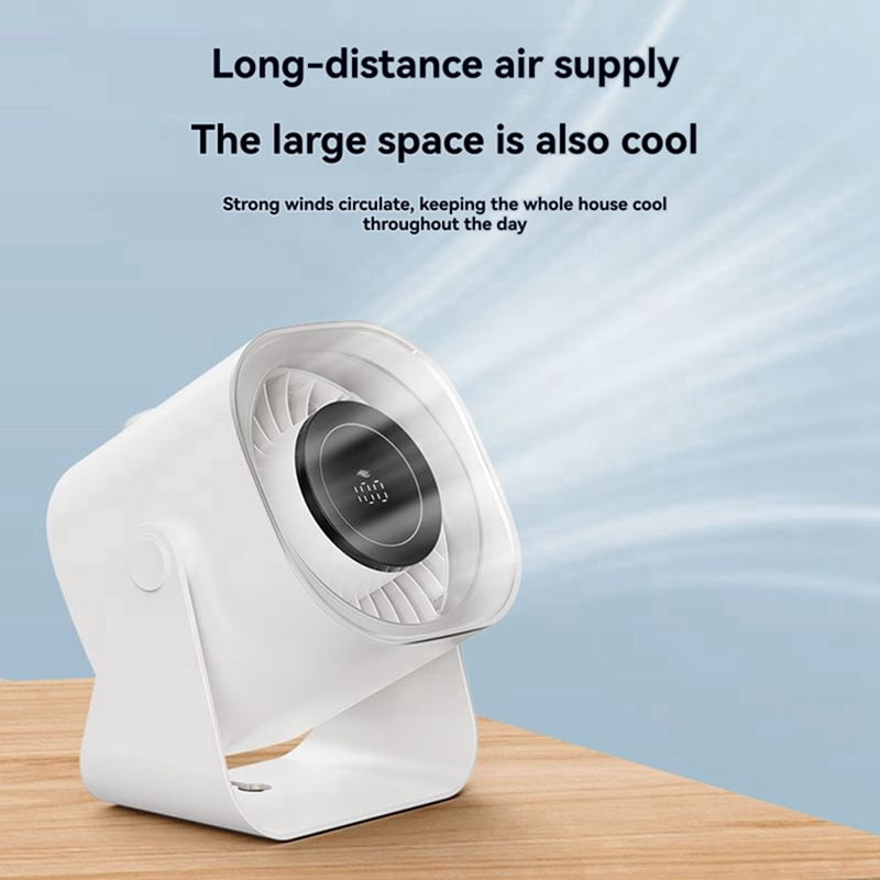 Small Table Fan with Digital Display Ultra-Quiet Hanging Portable Fan ...