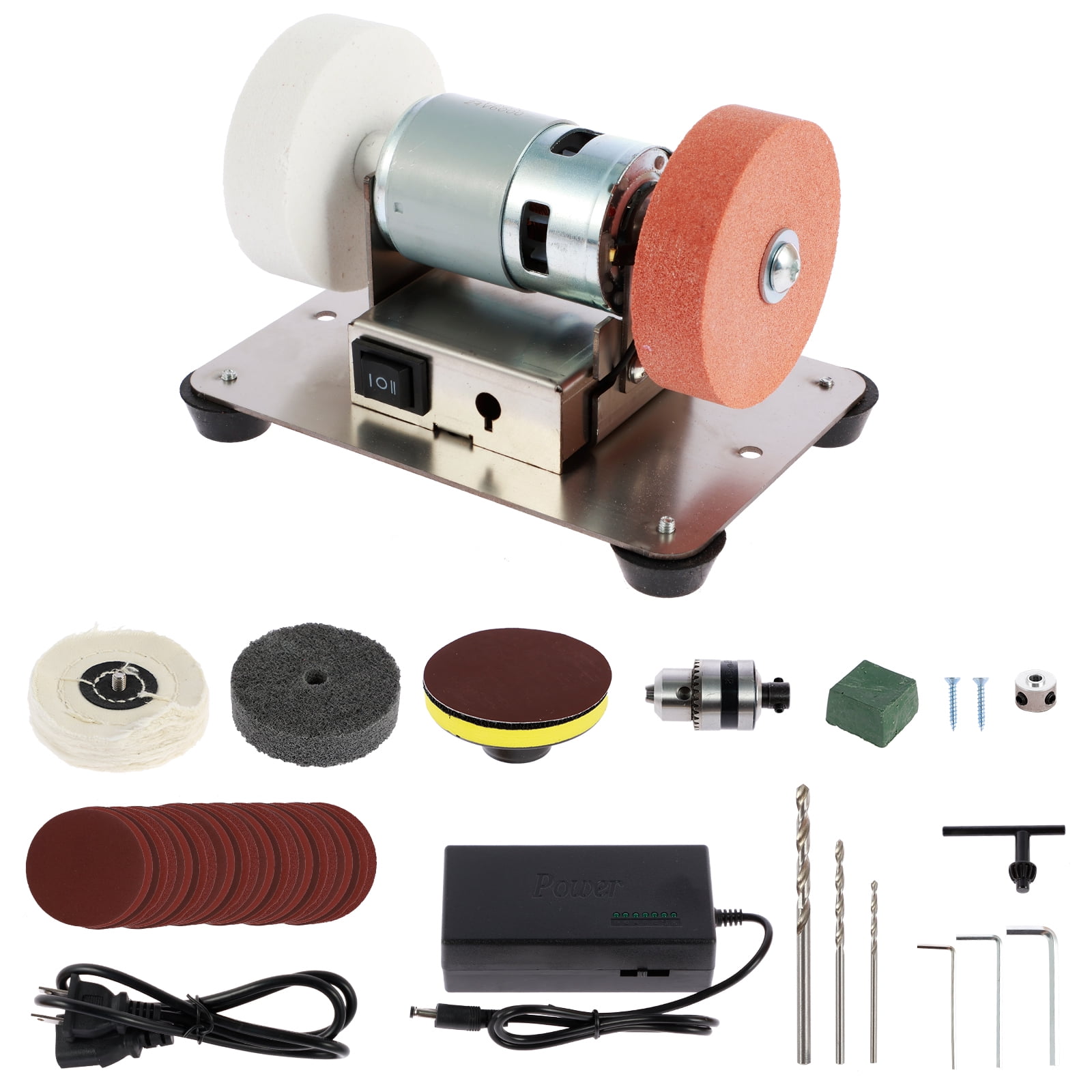 Small Table Grinder Multifunctional Electric Benchtop Sander 7 Speed ...