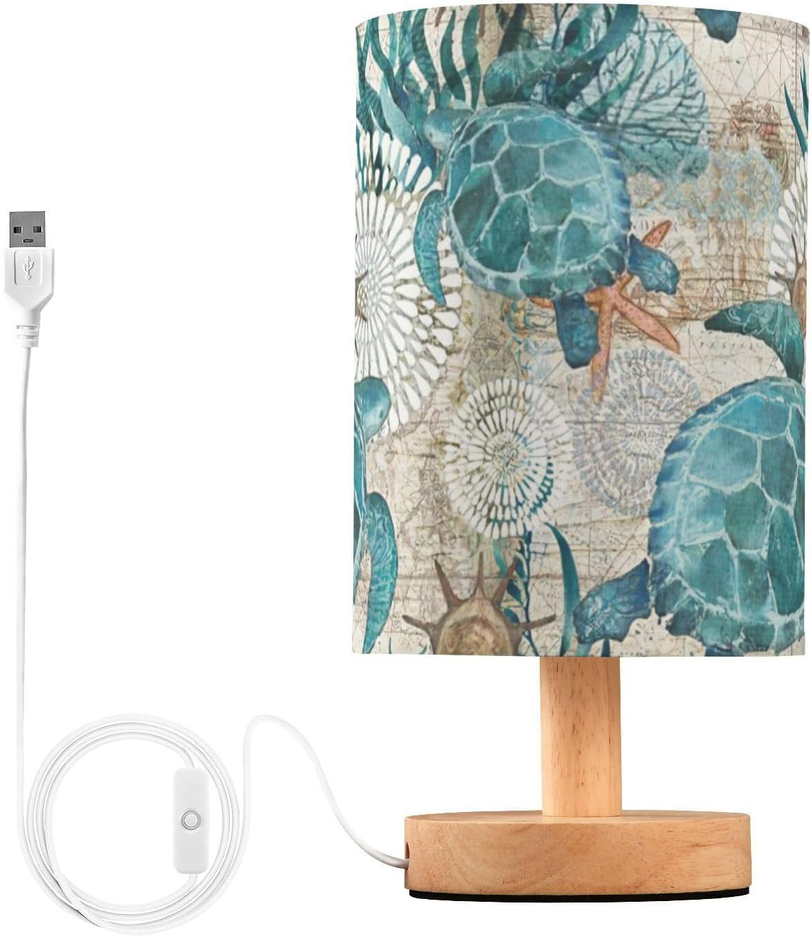 Small Table Lamp for Bedroom - Bedside Lamps for Nightstand, Sea Ocean ...