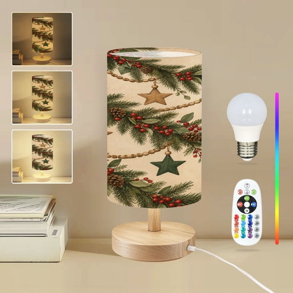 Small Table Lamp Dimmable Bedside Lamp with 16 Color Remote LED Bulb ...