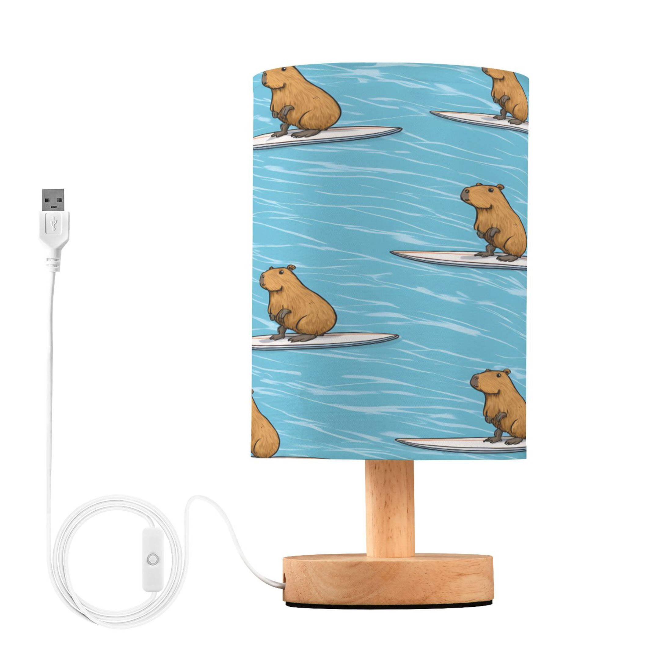 Small Table Lamp LED Bedside Nightstand Lamps with Fabric Shade Decor ...