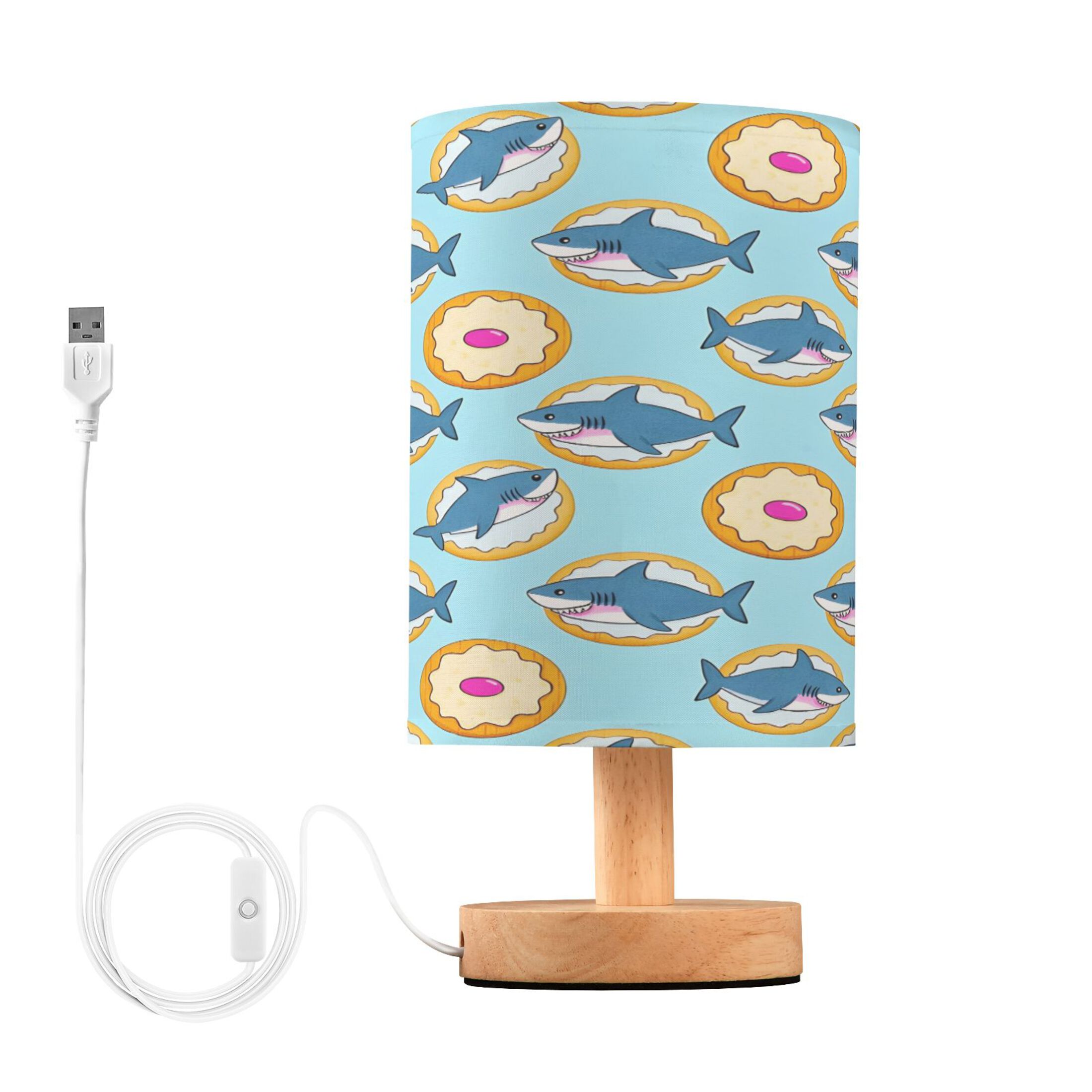 Small Table Lamp LED Bedside Nightstand Lamps with Fabric Shade Decor ...