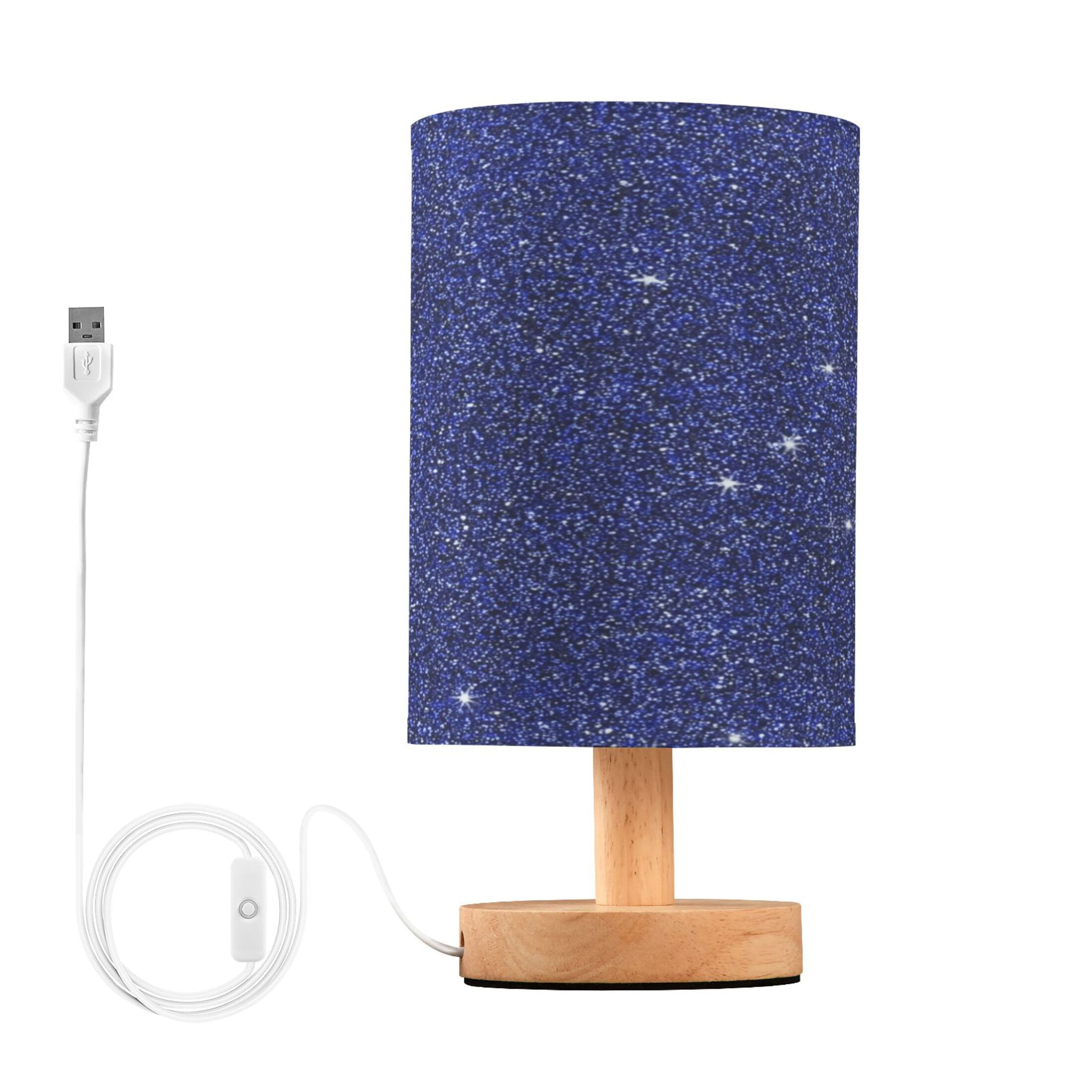 Small Table Lamp LED Bedside Nightstand Lamps with Fabric Shade Decor ...