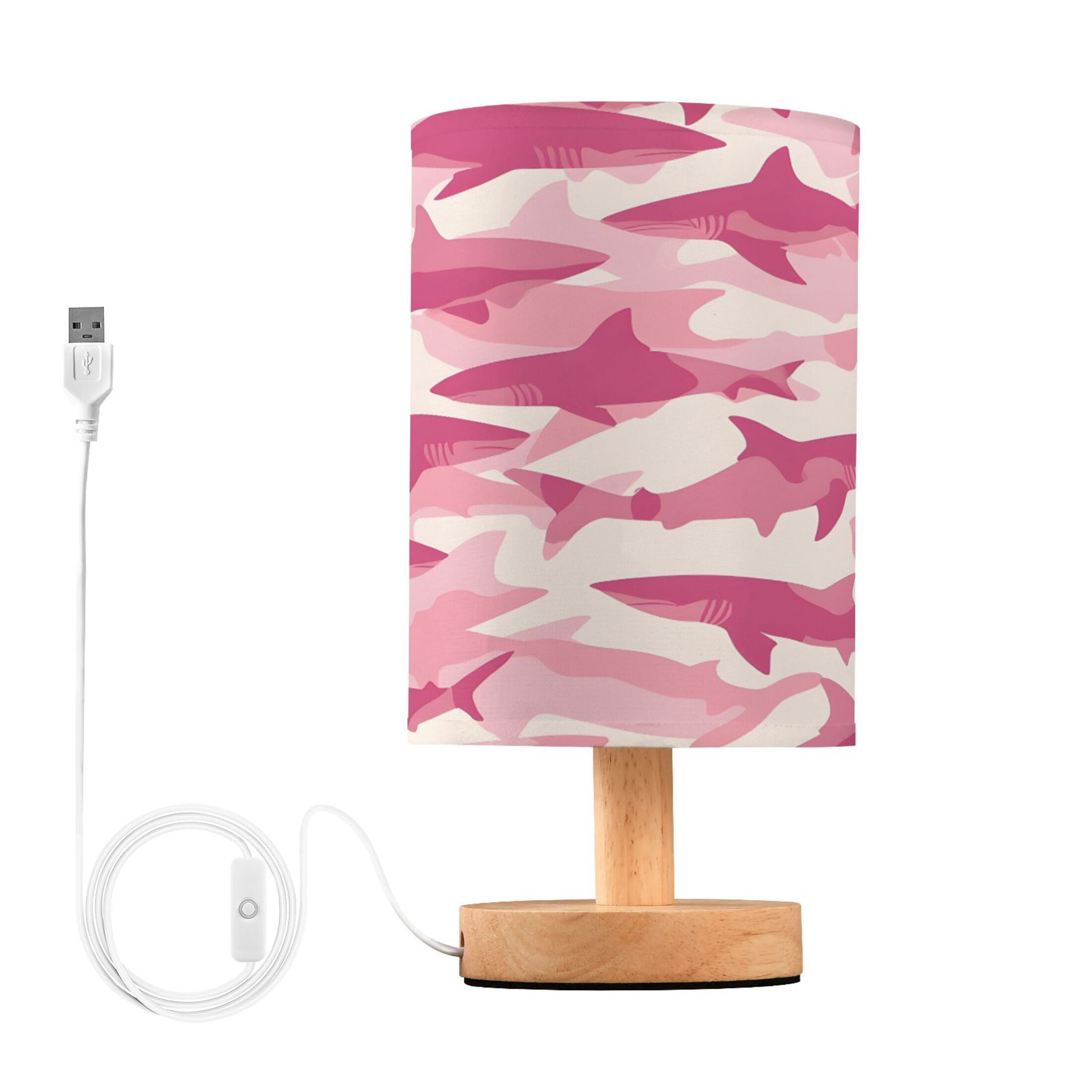 Small Table Lamp LED Bedside Nightstand Lamps with Fabric Shade Decor ...