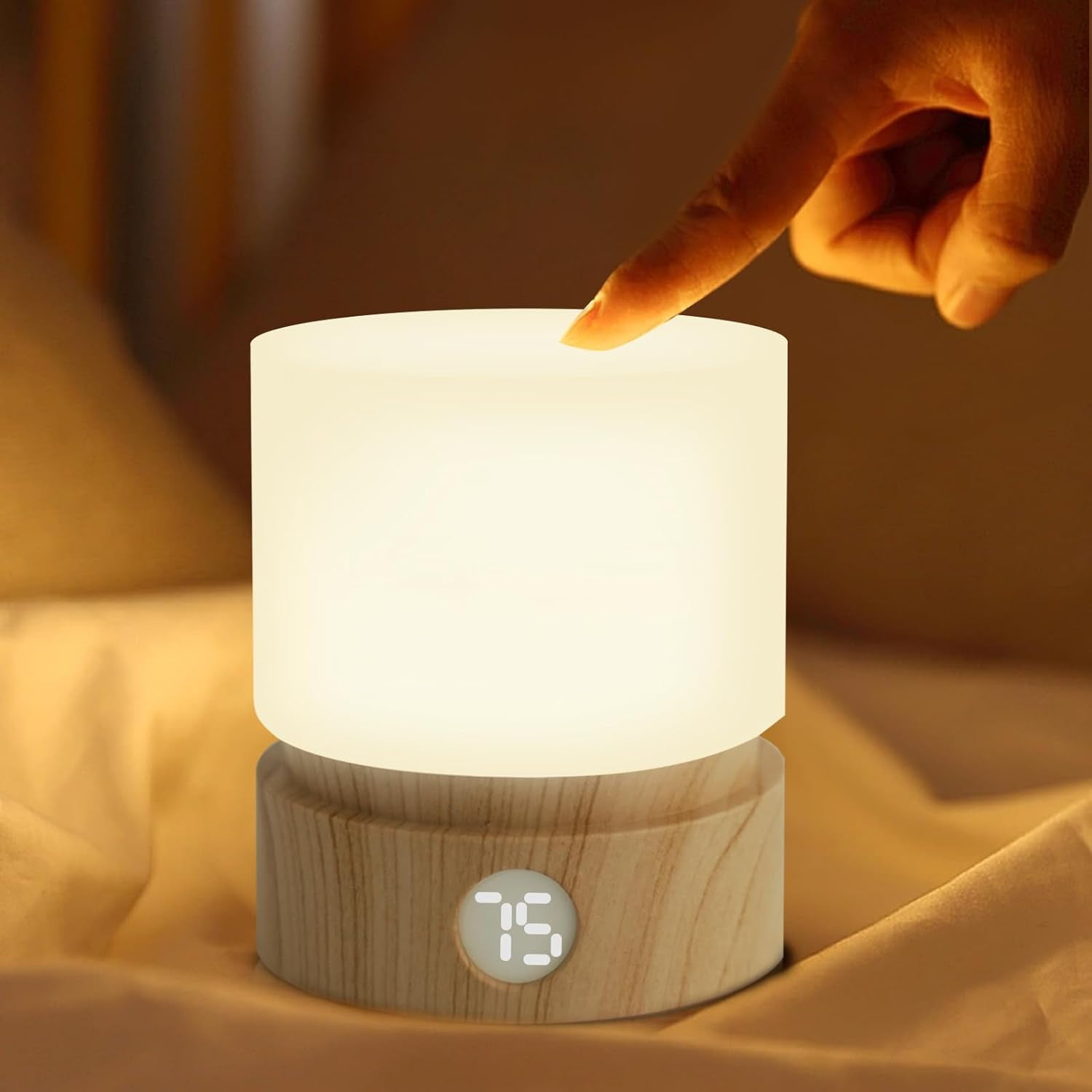 Small Table Lamp, Portable Dimmable Night Light with Timer for Kids ...