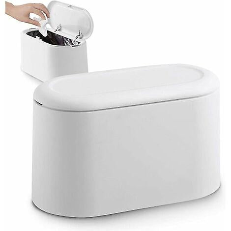 Small Table Top Waste Bin With Push Button Lid For Office, Bathroom ...