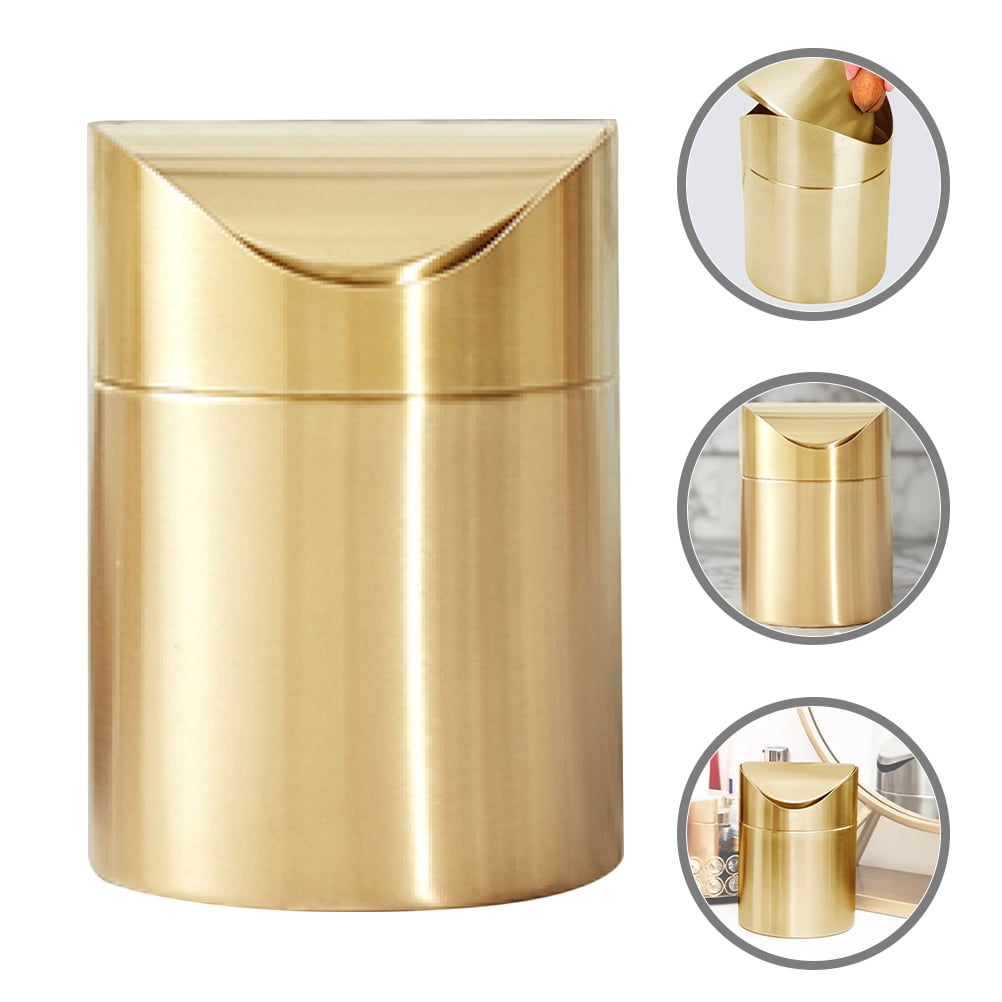 Small Table Trash Can With Press Lid Mini Waste Container For Desk ...