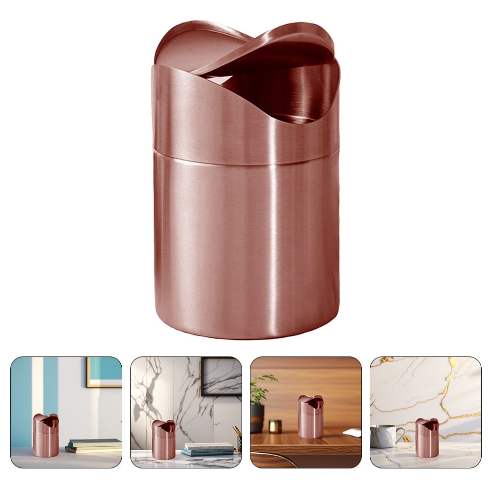 Small Table Trash Can With Press Lid Mini Waste Container For Desk ...