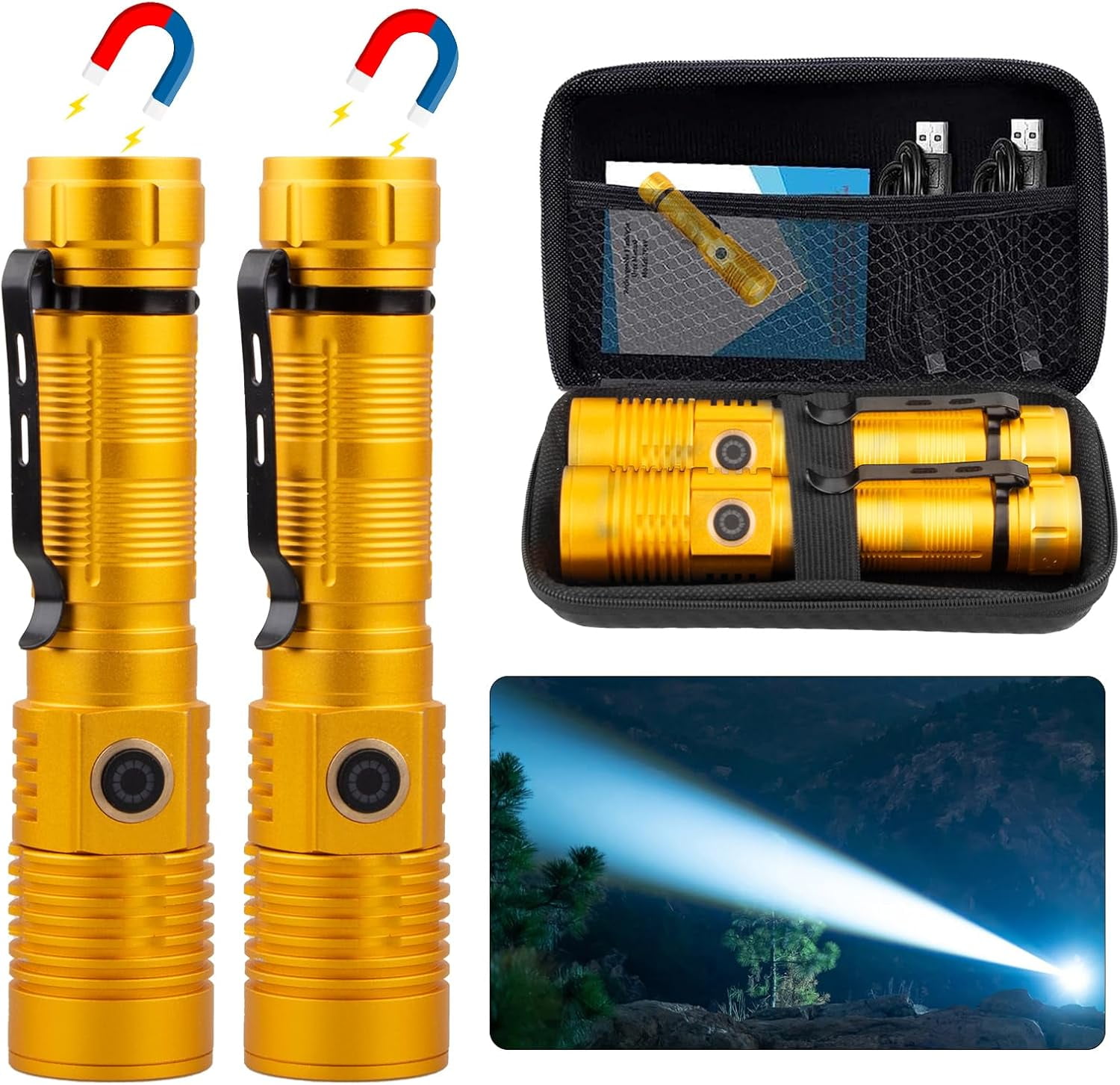Small Tactical Flashlights 20000 High Lumens - 1500 Meters Long Beam ...