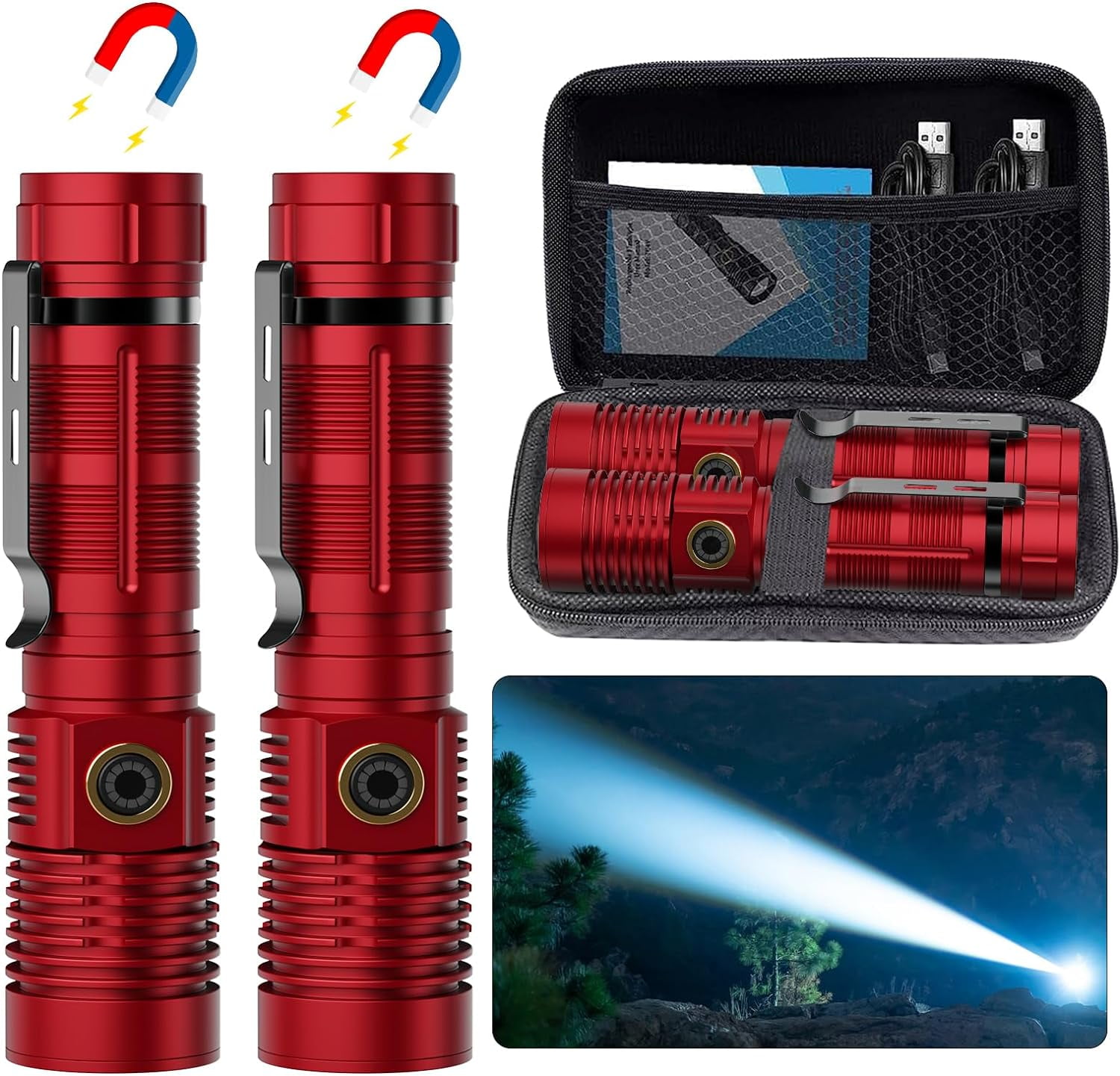 Small Tactical Flashlights 20000 High Lumens - 1500 Meters Long Beam ...