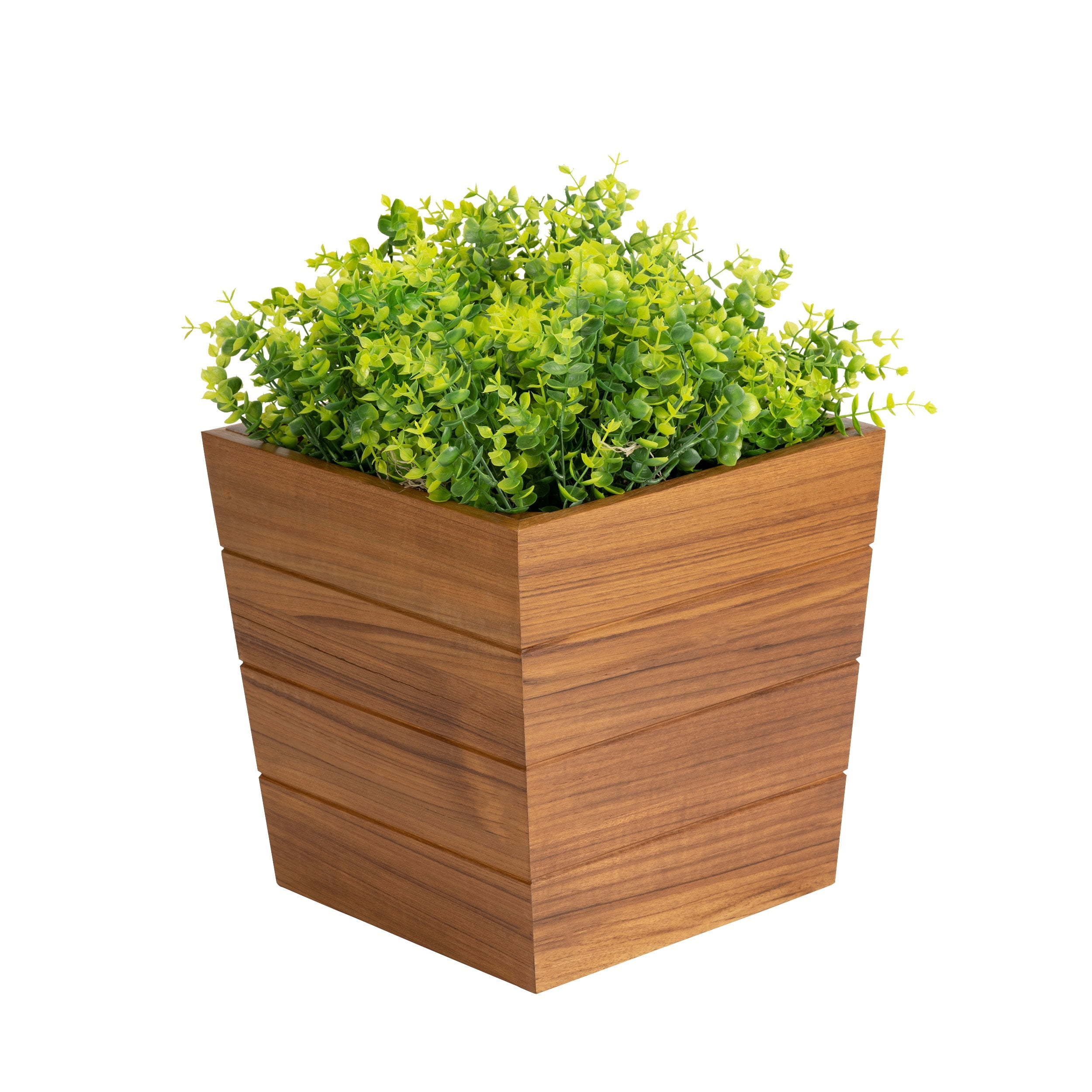 Small Teak Planter Box - 12" W x 12" H x 12" D - Walmart Business Supplies