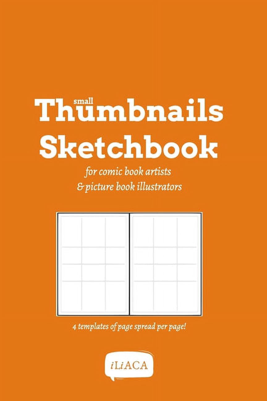 Small Thumbnails Sketchbook - 4 templates of page spread per page!: For ...