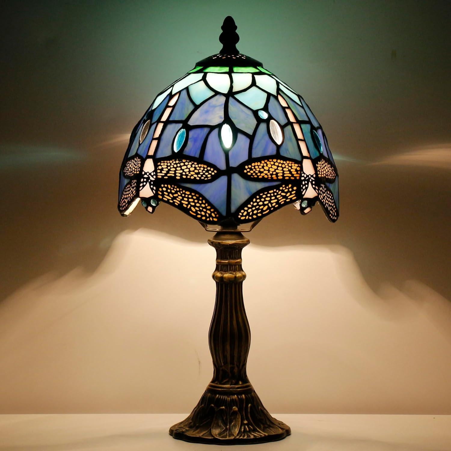 Small Tiffany Lamp Stained Glass Desk Lamp Vintage Tiffany Bedside ...