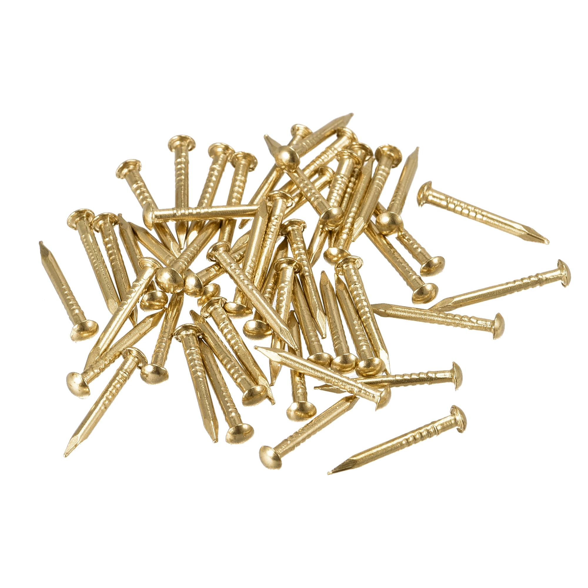 Uxcell 50pcs Small Tiny Brass Nails for DIY Pictures Wooden Boxes ...