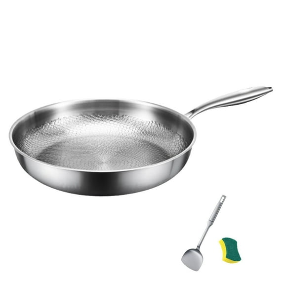 Small Titanium Frying Pan 9 Inch Silver Nonstick Skillet Induction Gas ...